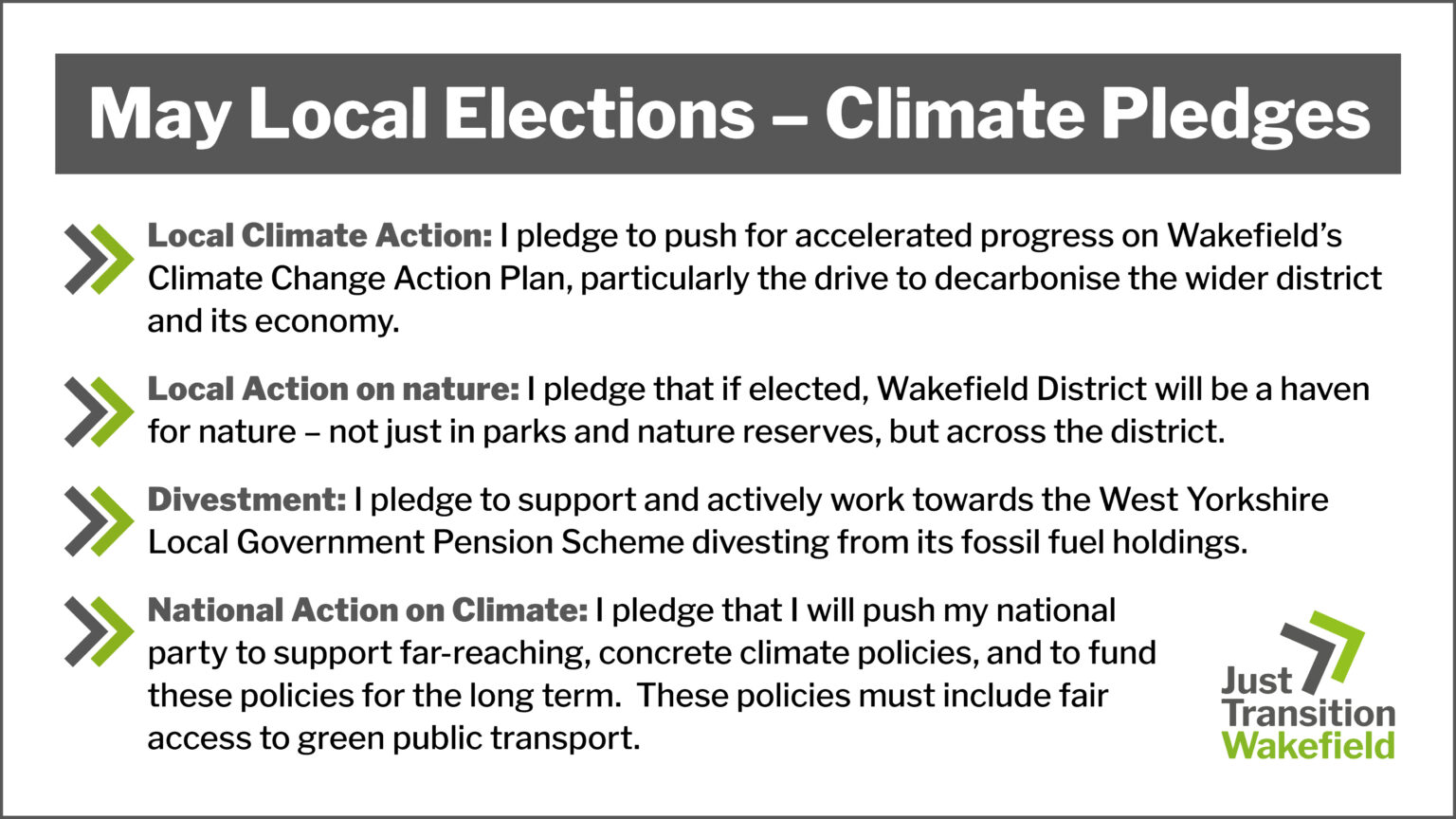 Local Council Elections. May 5th, 2022 – Just Transition Wakefield
